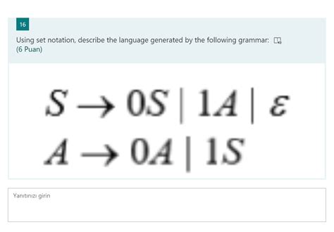 Solved 16 Using Set Notation Describe The Language Chegg Com