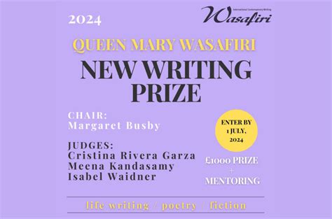 Submit To The 2024 Queen Mary Wasafiri New Writing Prize Deadline July 1