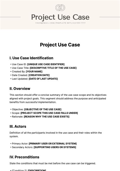 Project Use Case Template Edit Online And Download Example