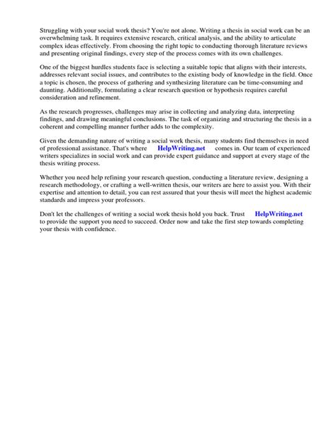 Social Work Thesis Examples Pdf Essays Social Work