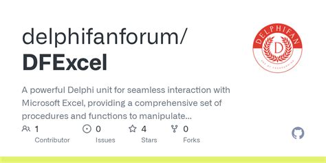 Github Delphifanforumdfexcel A Powerful Delphi Unit For Seamless