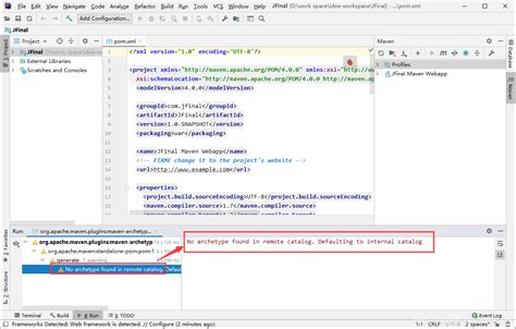 2020idea创建maven项目出现该警告：no Archetype Found In Remote Catalog Defaulting To Internal Catalog 杨