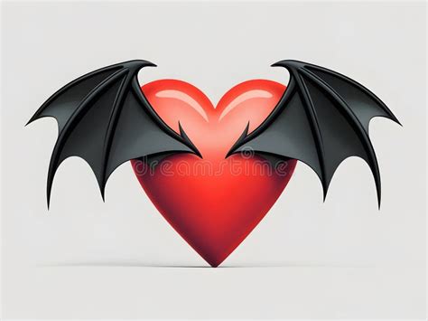 Striking Bat And Heart Symbolic Gothic Stock Illustration
