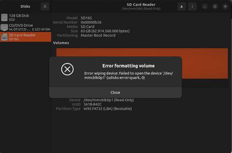 Partitioning Format Readonly Sd Card Udisks Error Quark 0 Ask Ubuntu