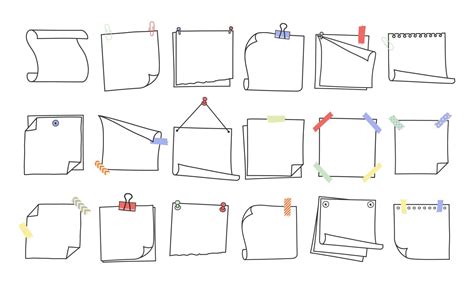 Doodle Hand Drawn Memo Notes And Reminders Vector Illustration Set 6871341 Vector Art At Vecteezy