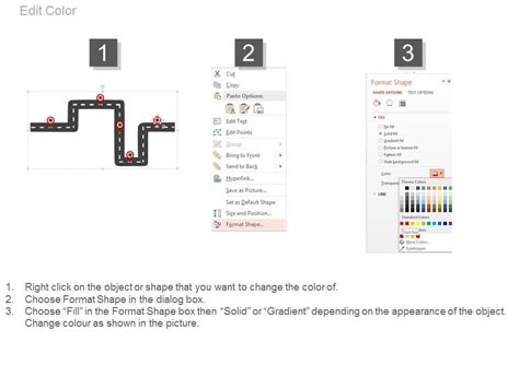 Roadmap With Location Pointers Powerpoint Slides