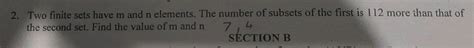2 two finite sets have m and n elements the number of subsets of the
