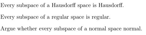 Solved Every Subspace Of A Hausdorff Space Is