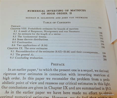 Numerical Inverting Of Matrices Of High Order Ii By Goldstine H H Von Neumann John Near