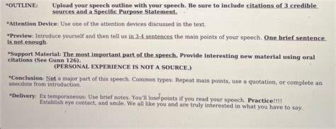Outline Upload Your Speech Outline With Your