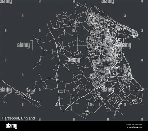 Street Roads Map Of The British Town Of Hartlepool England Stock Vector Image And Art Alamy