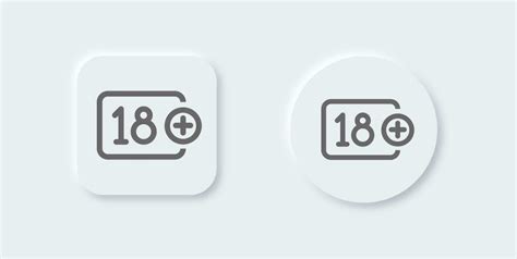 Age Restriction Line Icon In Neomorphic Design Style Adult Signs