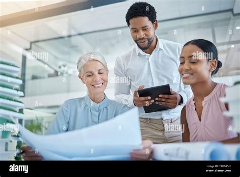 Architecture Team Planning Construction Design 3d Blueprint Building Project And Industry Model