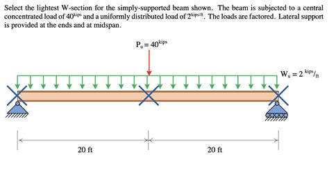 solved select the lightest w section for the