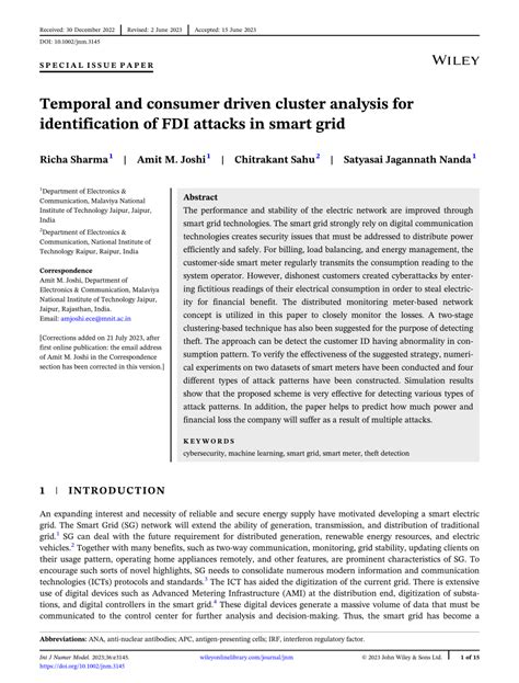 Temporal And Consumer Driven Cluster Analysis For Identification Of Fdi Attacks In Smart Grid