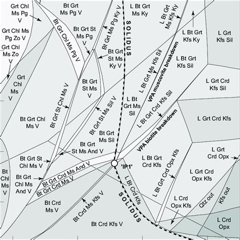 Mnnckfmash P T Pseudosection For An Average Subaluminous Metapelite Download Scientific Diagram