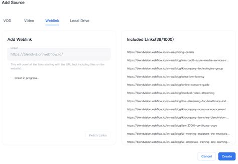 Create Knowledge Base Blendvision