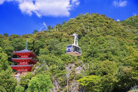 岐阜県 ぎふ金華山ロープウェーと三重塔と岐阜城 岐阜公園 112953520 の写真素材 アフロ