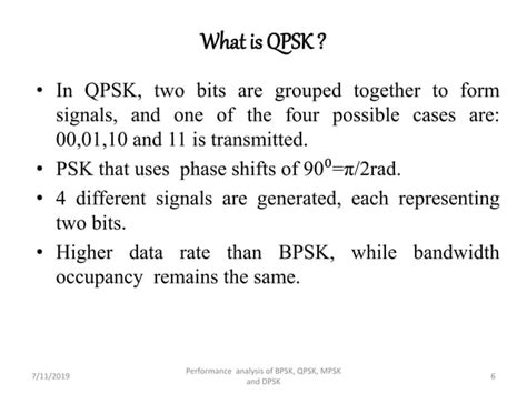 Performance Analysis Ber Vs Ebn0 Of Bpskqpsk Dpsk And M Psk Pptx