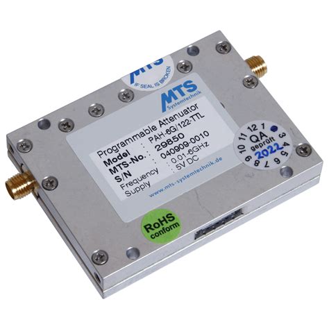 Programmable Attenuator Pah 6g 122 Ttl 0 01 6 Ghz 122 Db Sma
