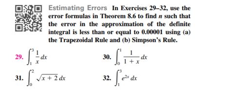 Solved Estimating Errors In Exercises 2932 Use The Error