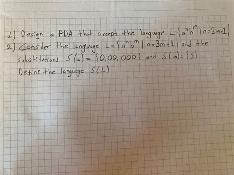 solved 1 design a pda that accept the language