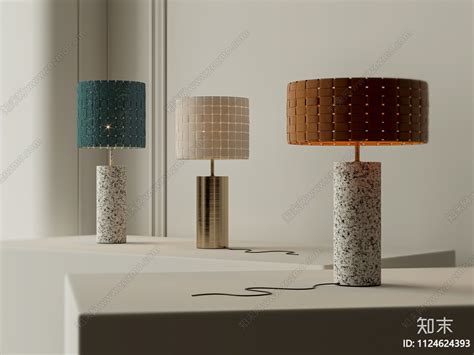 现代亚克力台灯组合3d模型下载【id 1124624393】 知末3d模型网