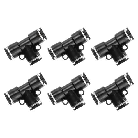 Uxcell 6 Pcs T Shape 3 Way Push To Connect Fitting 5 16 Od Tube Reducer Connector Quick Push