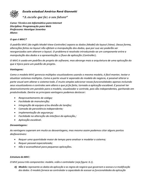 Modelo Mvc Pdf Model View Controller Mvc Informática