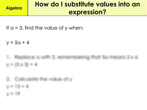 Solution Maths Powerpoint On Substituting Values Into An Expression