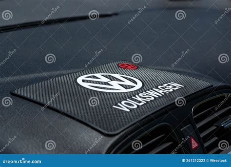 Closeup Shot Of The Volkswagen Label In A Volkswagen Car Editorial