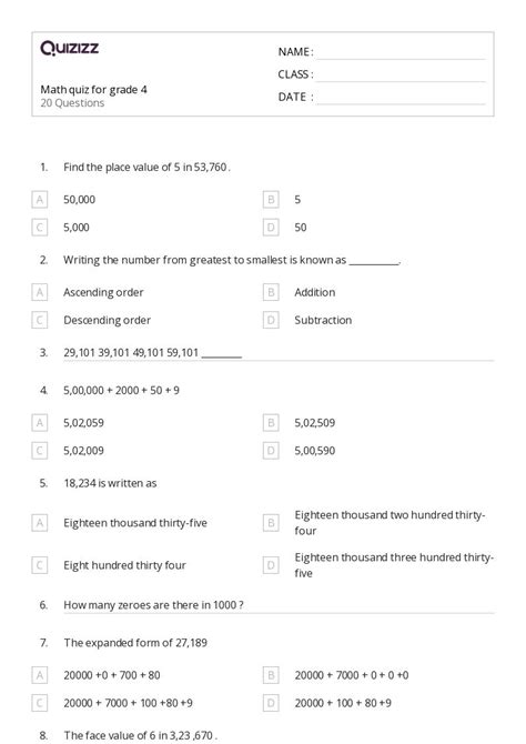 50 Three Digit Subtraction Worksheets For 4th Class On Quizizz Free And Printable