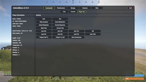 платно Admin Menu Rust Plugins
