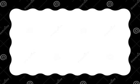 Rectangular Shape With Undulated Inside Edges Rectangle Frame With Wavy Inner Borders Stock
