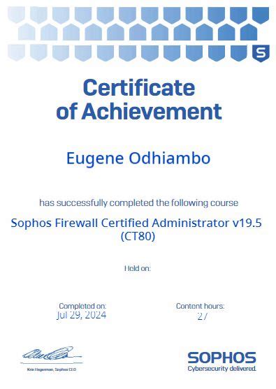 eugene odhiambo on linkedin i am proud to announce that i have completed the sophos firewall…