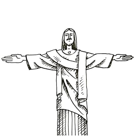 Brazil Statue Of Jesus Drawing