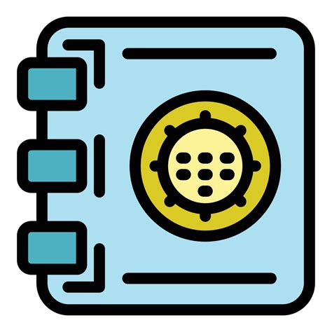 Bank Safe Box Icon Color Outline Vector 15068759 Vector Art At Vecteezy