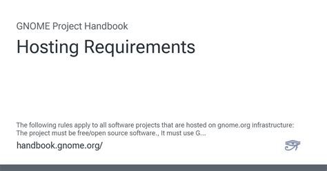 Hosting Requirements Gnome Project Handbook