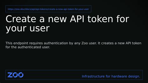 Create A New Api Token For Your User Zoo