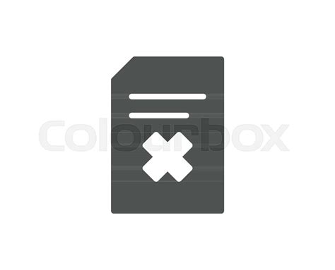 Remove Document Simple Icon Delete File Sign Stock Vector Colourbox
