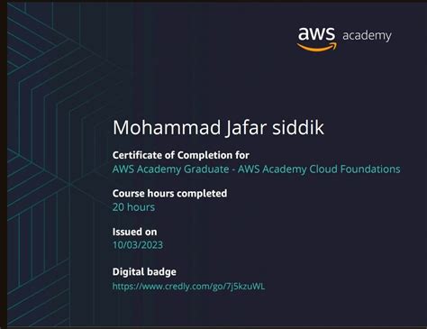Awsacademy Cloudcomputing Aws Certification Careergrowth… Mohammad Jafar Siddik