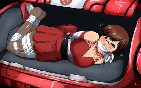 Rule 34 Arms Behind Back Blue Eyes Bondage Bound Breasts Brown Hair