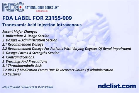 Fda Label For Tranexamic Acid Injection Intravenous Indications