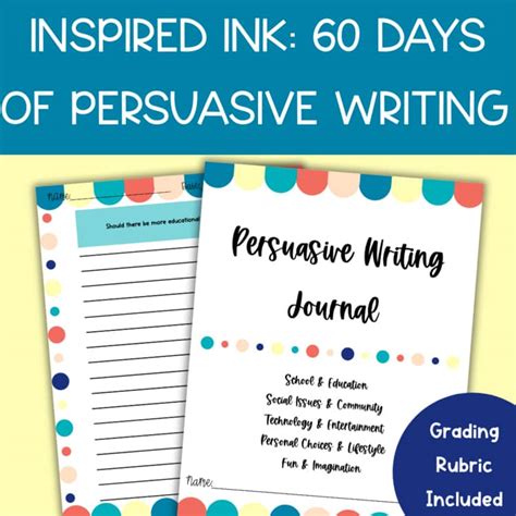 Persuasive Writing Journal With 60 Prompts 3rd 8th Grade By Storybook