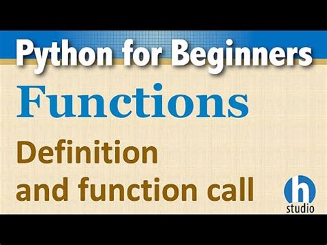 Python Function Intro Definition And Function Call YouTube