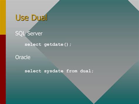 PPT Beginning SQL Differences Between SQL Server And Oracle PowerPoint Presentation ID