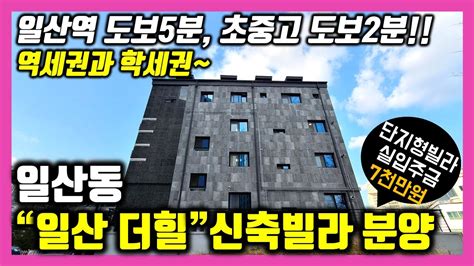 고양시 신축빌라 일산동 일산역 도보 5분거리에 위치한 일산더힐단지형 신축빌라기준층복층테라스까지 다양한구성~빠르게 분양중이오니 서둘러보시고 상담문의주세요