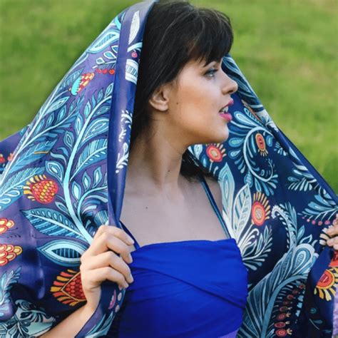 Шалик Чарівні трави Синій 173х40 см