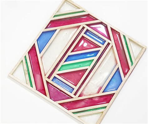 Wood Framed Faux Stained Glass Resin Crafts Blog