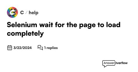 Selenium Wait For The Page To Load Completely C